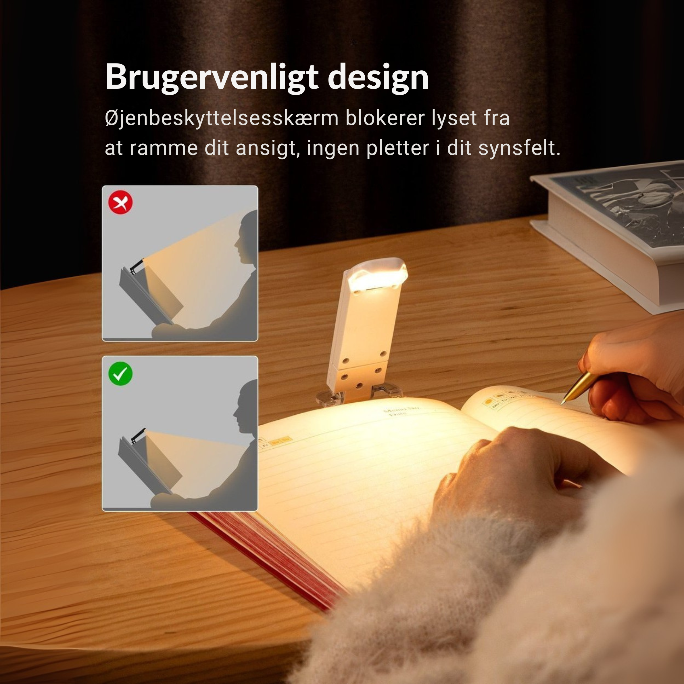 GlowLite™ – Bærbar USB-læselampe – Clausby Farner